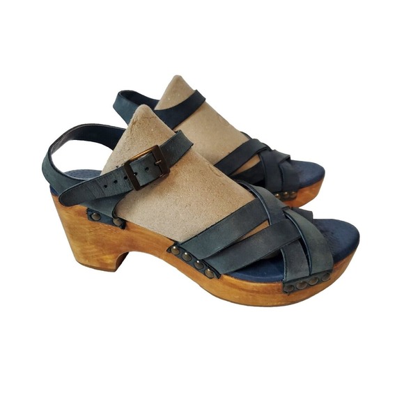 Cordani | Shoes | Cordani 38 Blue Wooden Platform Clog Sandal Shoes ...